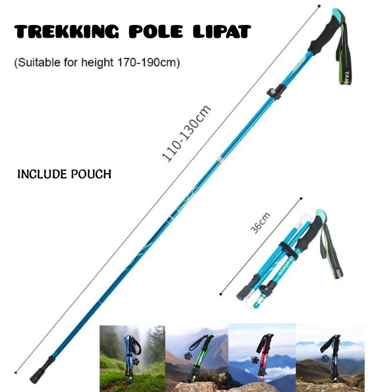Jual TaffSPORT Tongkat Hiking Trekking Pole Lipat Ultralight 4 Section ...