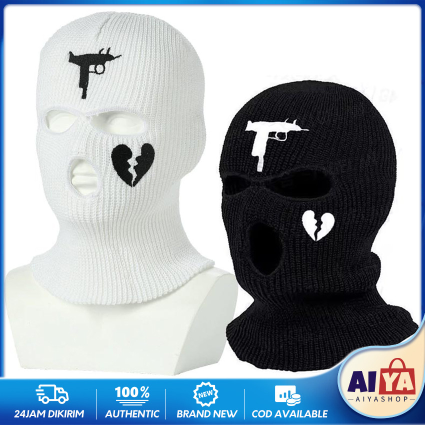 Jual Balaclava 3 Hole Ski Mask Aesthetic Buff Masker Ninja Full Face ...