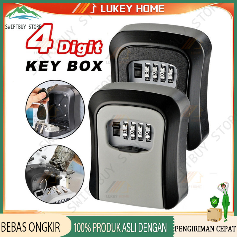 Jual Key Safe Box Outdoor 4 Digit Wall Mount Lock Kotak Kunci Dinding ...
