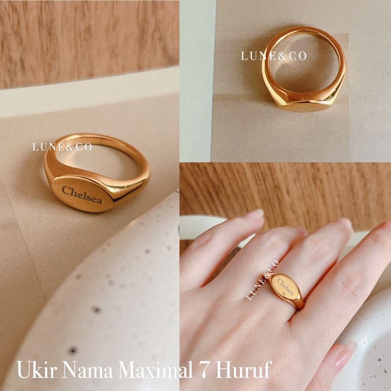 Jual Cincin Signet Oval Engrave / Ukir Nama / Grafir Custom Nama ...