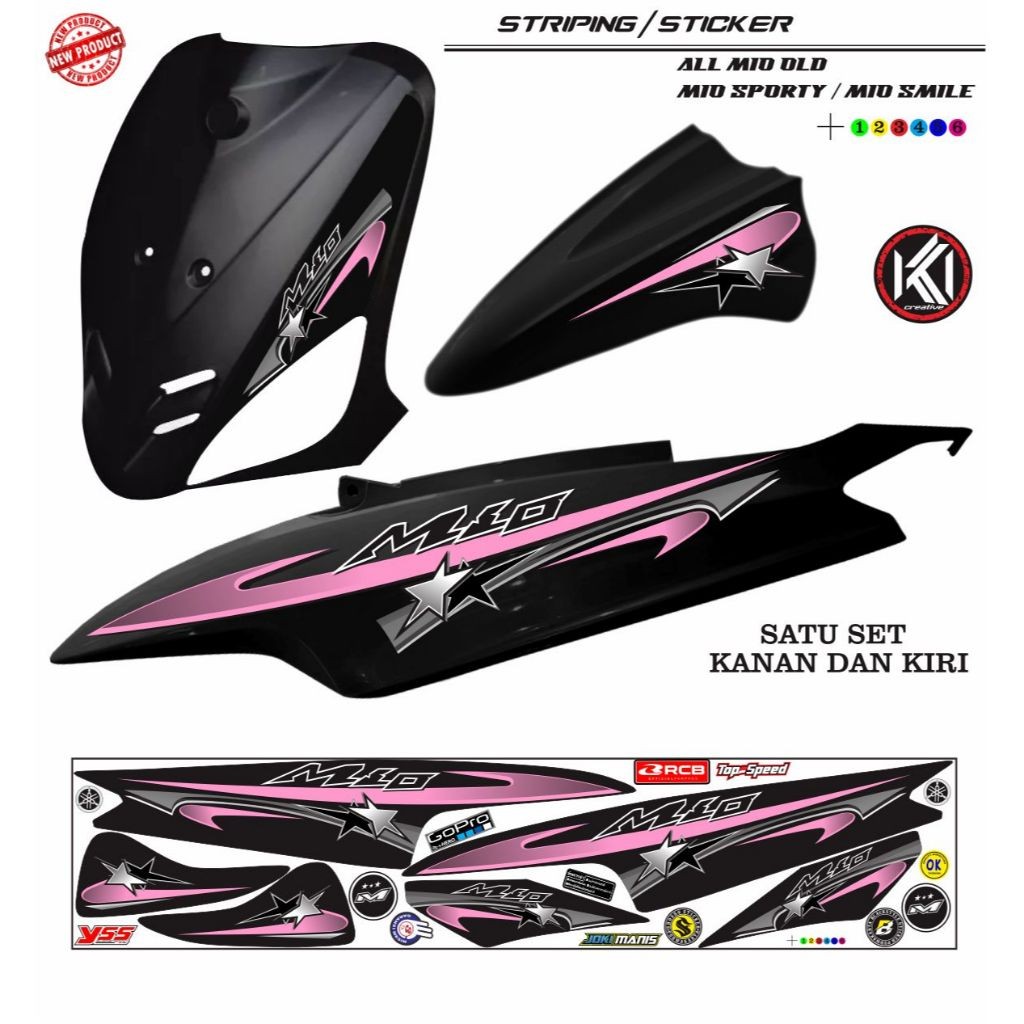 Jual VARIASI KEREN MOTIF STICKER STRIPING MOTOR YAMAHA MIO OLD SPORTY VARIASI SIMPEL MOTIP ...