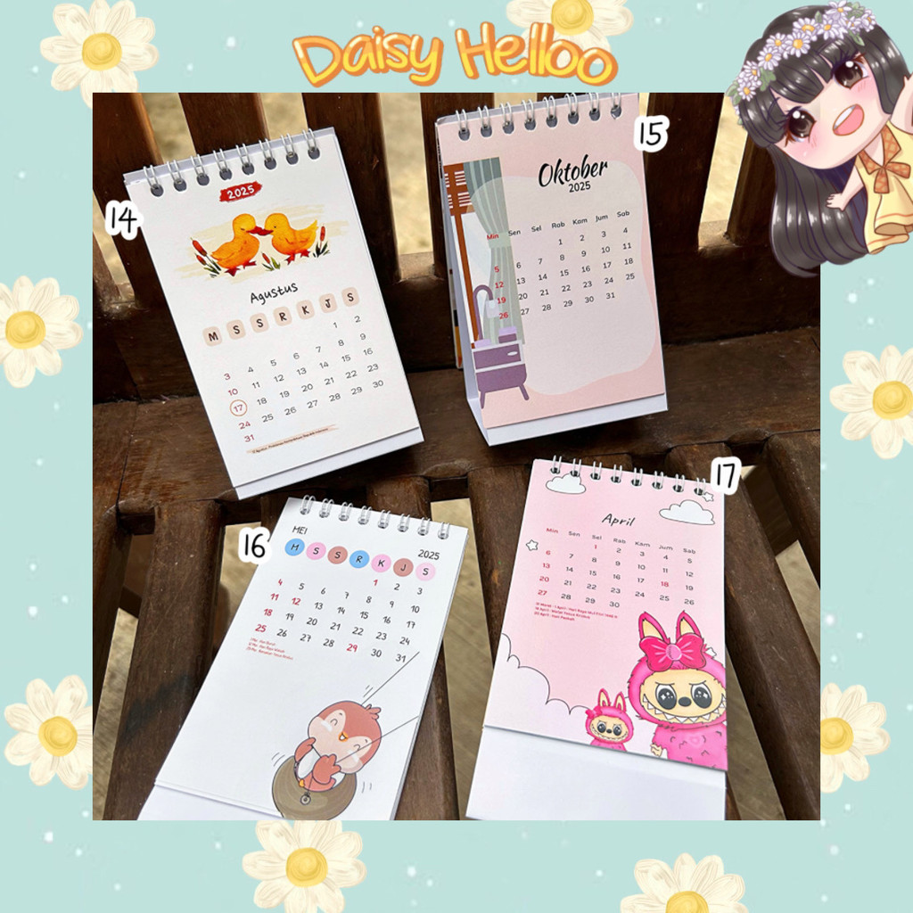 Jual PART 2 Kalender Meja Kecil 2025 Karakter Labubuu Animal Home ...