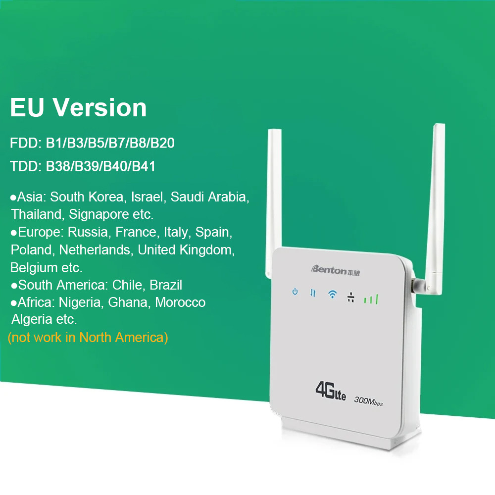 Jual Benton 4G LTE Router 300Mbps 2.4GHz WiFi Hotspot Repeater with SIM ...