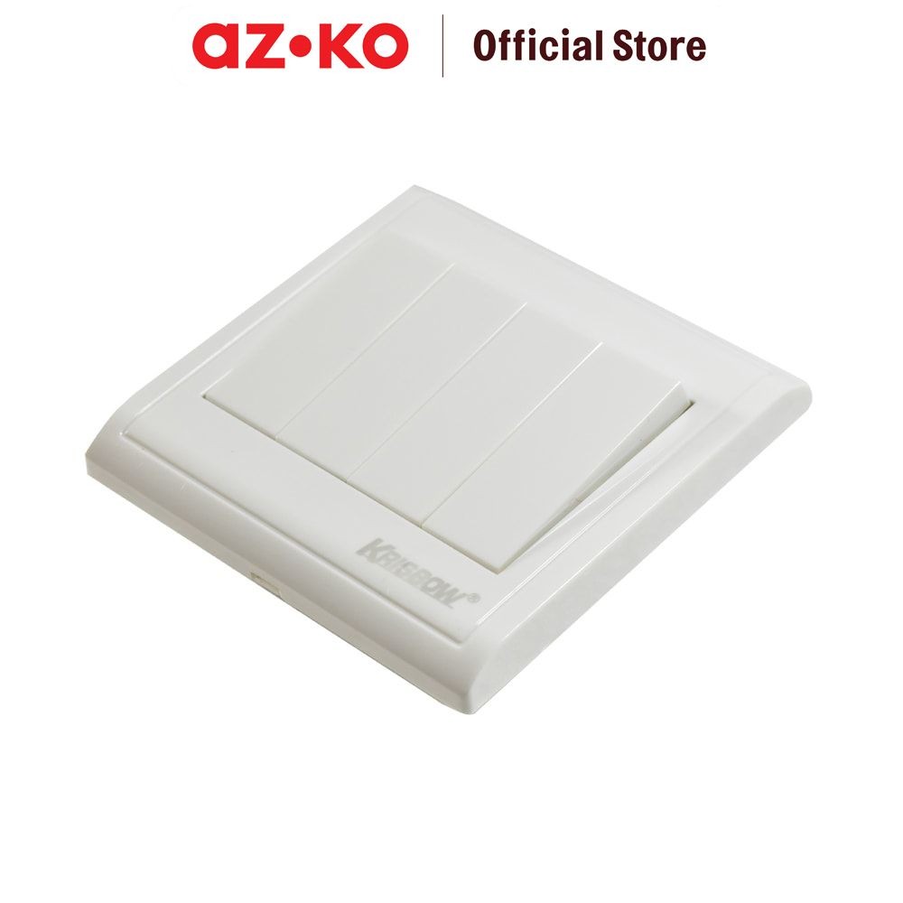 Jual AZKO Krisbow Saklar 4 Gang 1 Way 16a 250v - Putih Cetekan Listrik ...