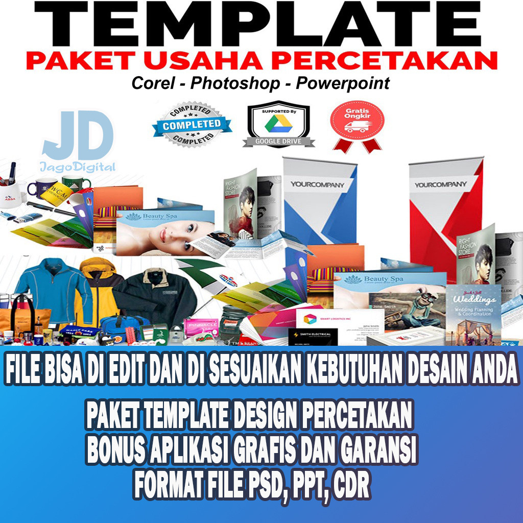 Jual Template Design Percetakan PAKET + BONUS APLIKASI GRAFIS | Shopee Indonesia
