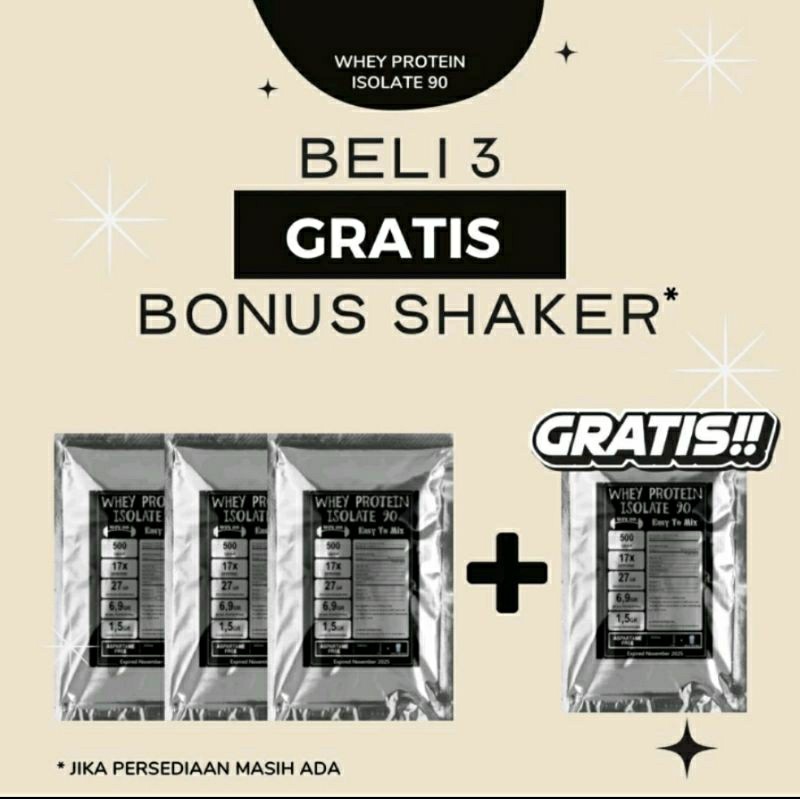 Jual b 1KG Beli 3 dapat bonus 1 bungkus WPI 90 Whey Protein Isolate 90 1KG / wpi susu protein ...