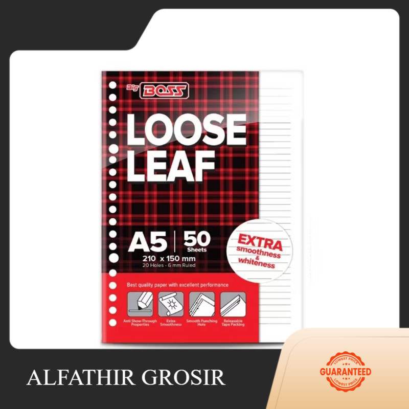 Jual Loose Leaf Big Boss A5 / B5 , 20 Holes - Garis isi 50 Lembar | Shopee Indonesia