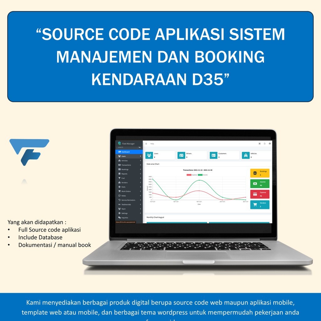 Jual SOURCE CODE APLIKASI SISTEM MANAJEMEN DAN BOOKING KENDARAAN D35 ...
