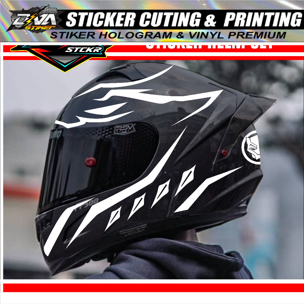 Jual STIKER HELM - CUTTING STIKER BLACK PANTHER SET UNTUK HELM (PREMIUM ...