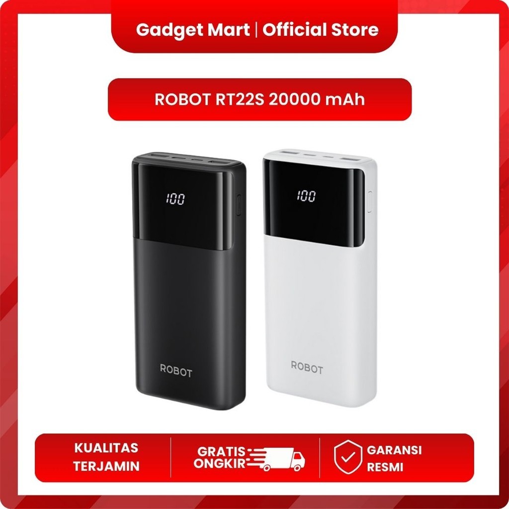 Jual Robot RT22S Powerbank Fast Charging 20000mAh 15W 3 Port Output ...