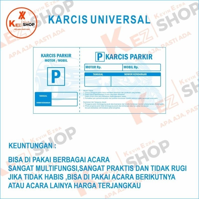 Jual Karcis parkir murah terjangkau universal satuan #karcis #nota # ...