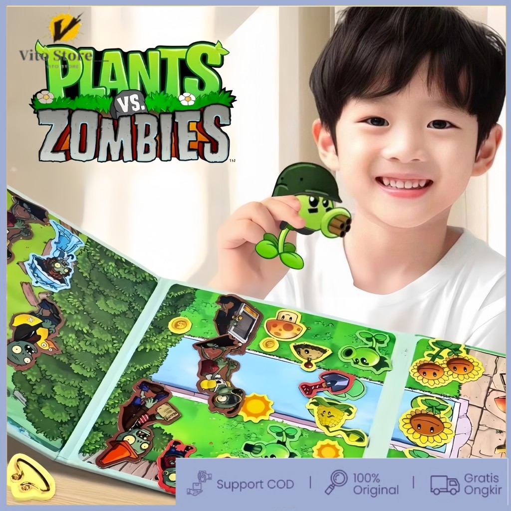 Jual Tanaman Vs Zombie Buku Diam Anak Laki-laki Magnet Bebas Potong ...