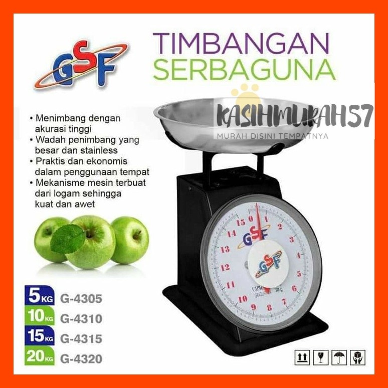 Jual DE43T TIMBANGAN BUAH DAGANG LAUNDRY GSF DAGING ANALOG MANUAL 5KG 10KG 15KG 20KG | Shopee ...