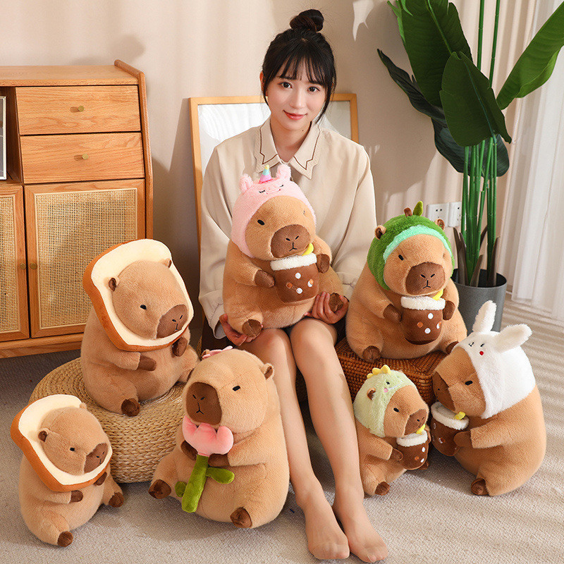 Jual 30cm Fluffy Capybarra Plush Doll Kawaii Capybara Stuffed / Boneka ...