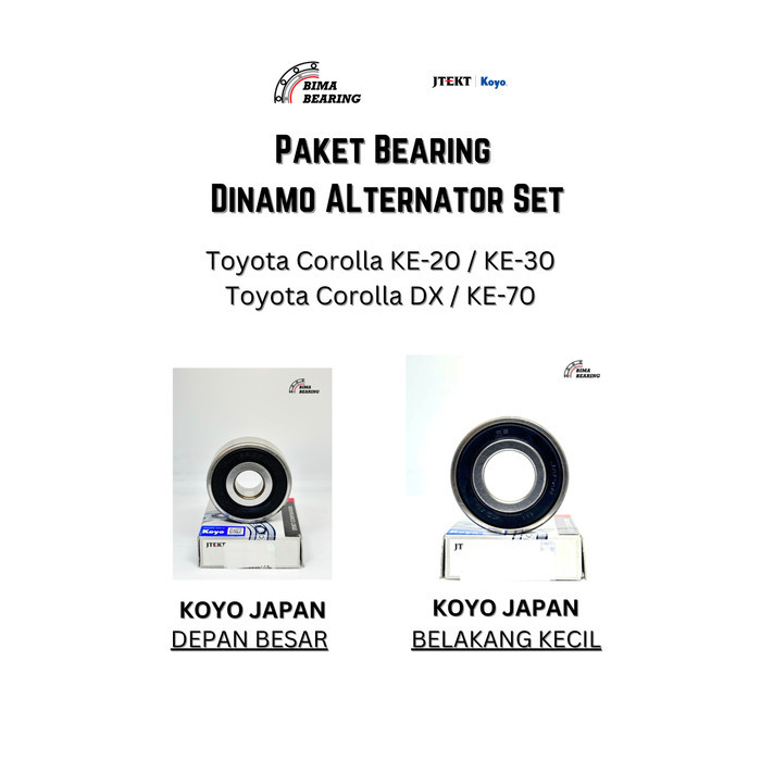 Jual Paket Bearing Alternator Set Toyota Corolla Dx Ke20 Ke30 Ke70 Koyo ...