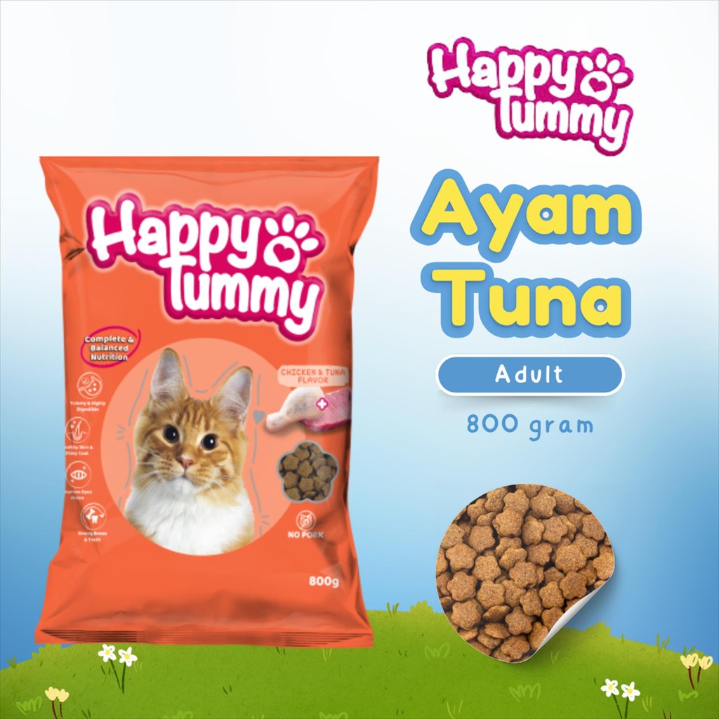 Jual REPACK HAPPY TUMMY CAT 800GR / MAKANAN KUCING KERING / DRYFOOD ...