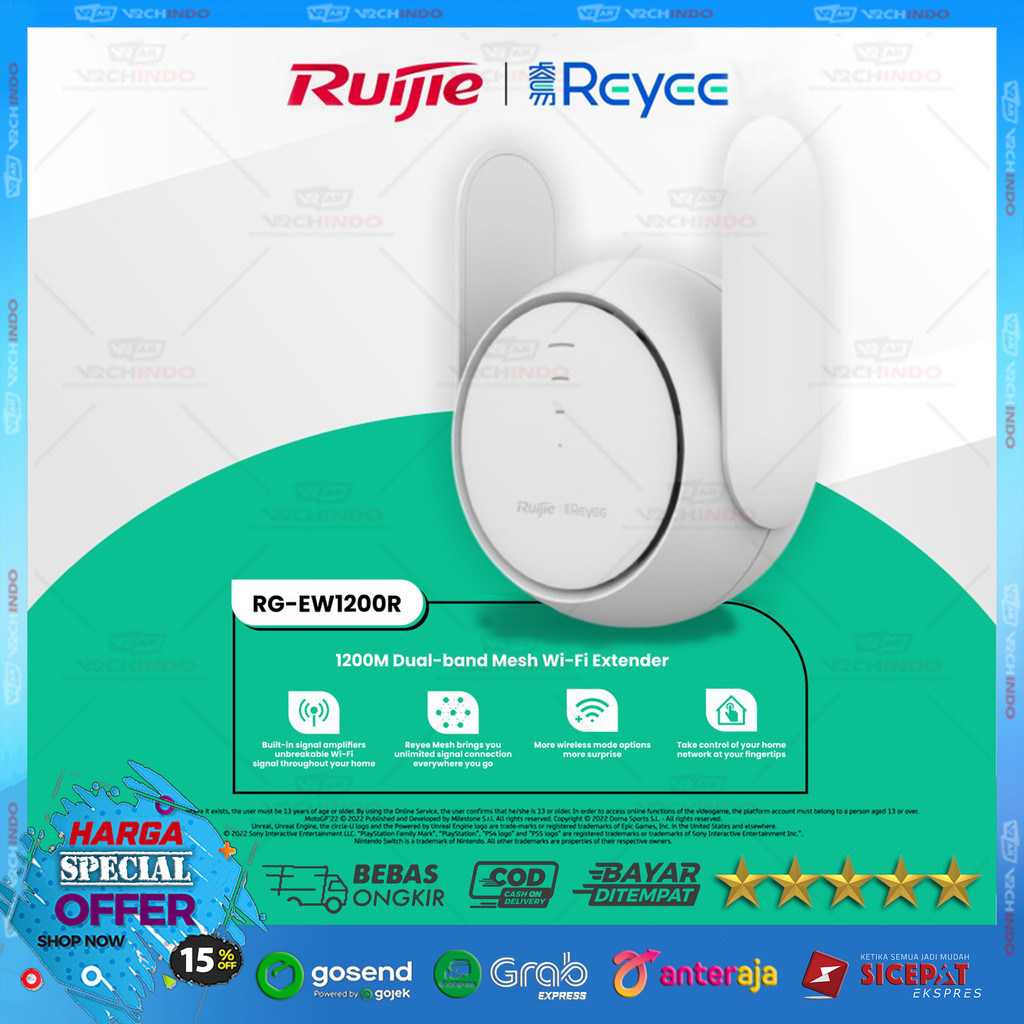 Jual Ruijie Reyee RG-EW1200R 1200M Dual-band Mesh Wi-fi Extender ...