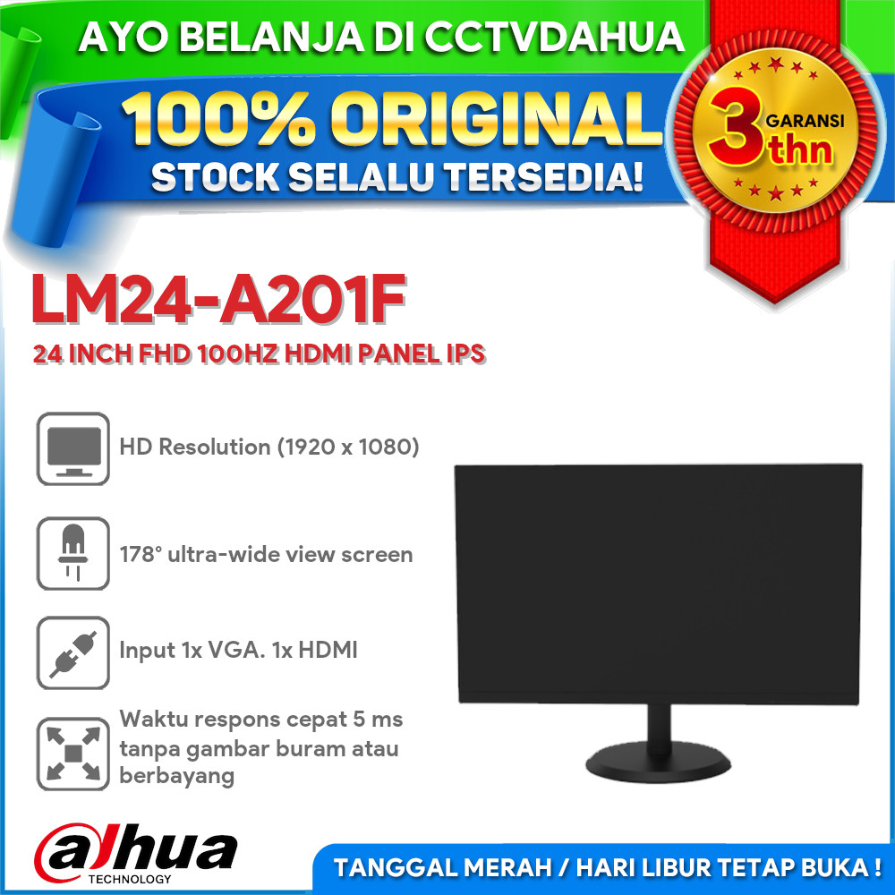 Jual DAHUA LM24-A201F 24 INCH FHD 100HZ HDMI PANEL IPS | Shopee Indonesia