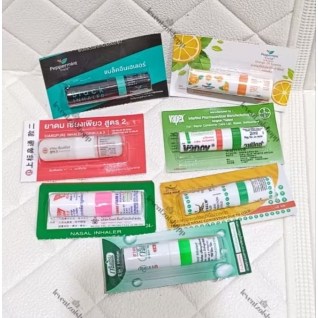 Jual Ready stock Inhaler thailand//inhaler minyak angin 2in1/Blackmint ...