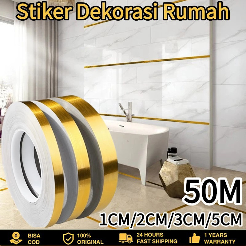 Jual 50M Gulungan Sticker Dekorasi Lantai Strip/ Gulungan Stiker ...