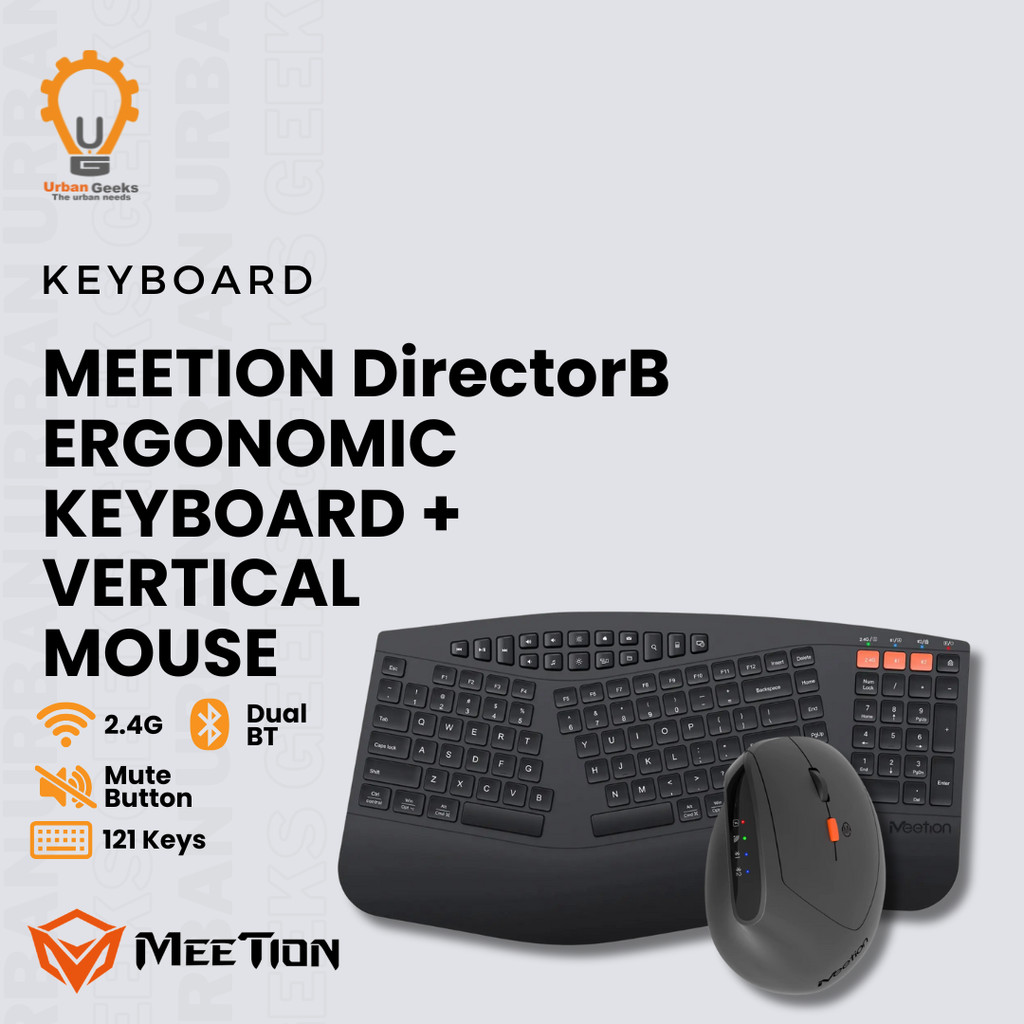 Jual Meetion Director B Keyboard + Mouse Combo Wireless Ergonomic 2.4G ...