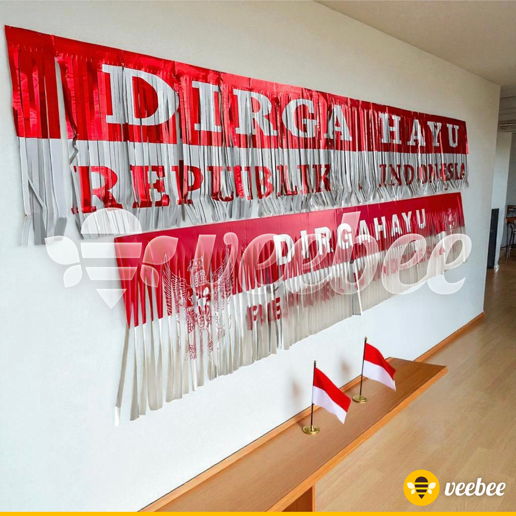 Jual Banner Dirgahayu Indonesia/ hiasan rumbai 17 agustusan merah putih ...