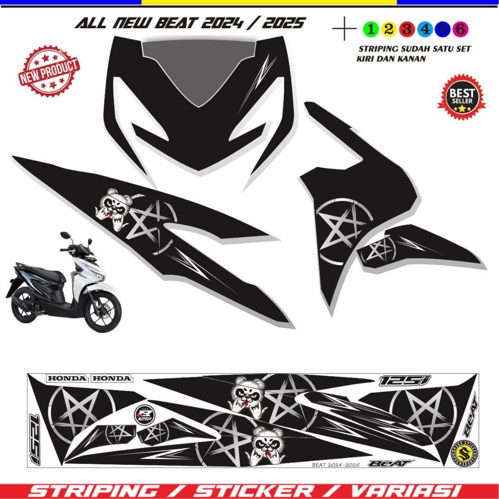 Jual STIKER TERLARIS MOTIF STIKER ALL NEW BEAT DELUXE 2024 / STICKER ...