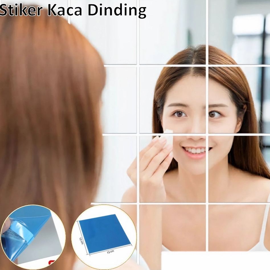 Jual Cermin Sticker Dinding Persegi 15x15CM Anti Pecah Tempel ...