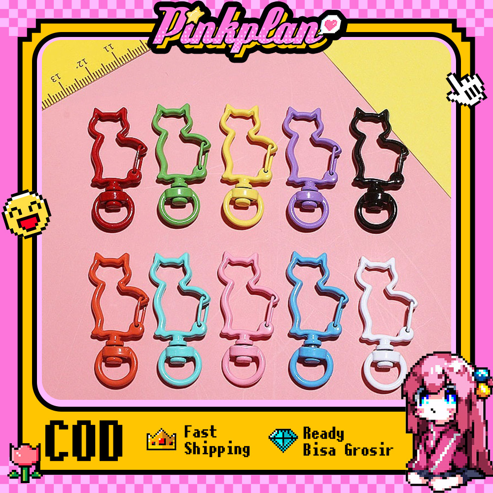 Jual 10Pcs Lot Klip Kait Gantungan Kunci Bahan Metal Bentuk Kucing Cat ...