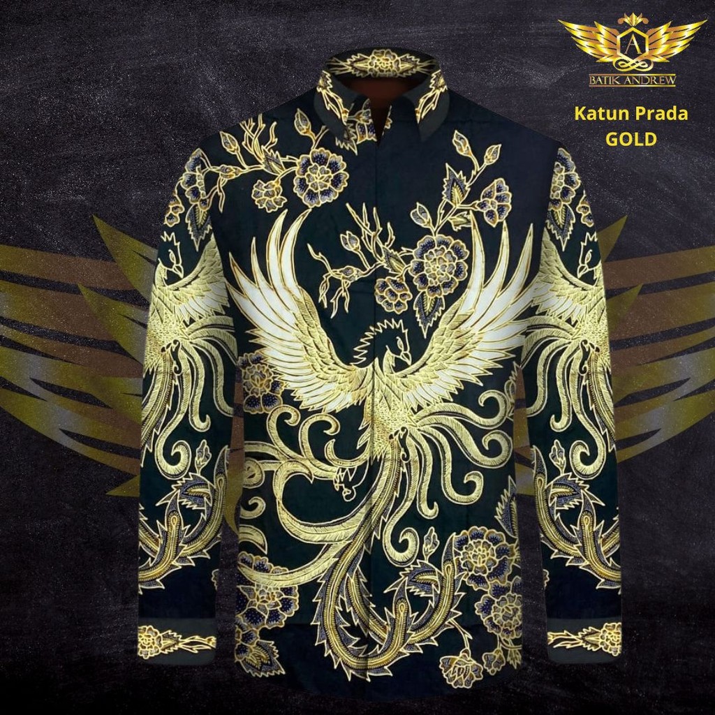 Jual KATUN TULIS POLA PRADA TINTA EMAS MOTIF 2 BAHAN KAIN BATIK BURUNG ...