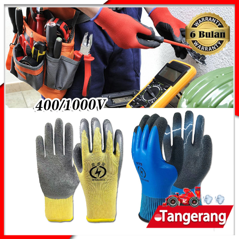 Jual 1pasang 400V 1000V Sarung Tangan Listrik / Safety Gloves Listrik / Sarung Tangan Anti ...