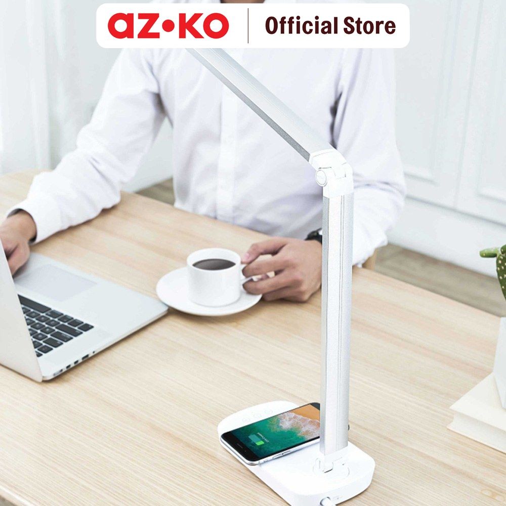 Jual AZKO Eglare Lampu Meja Led Dengan Wireless Charging 4 watt - Hitam ...