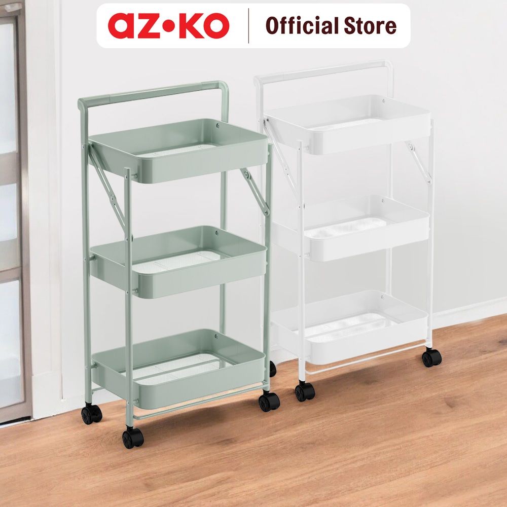 Jual AZKO Stora Rak Troli Lipat 3 Tingkat Tempat Penyimpanan ...
