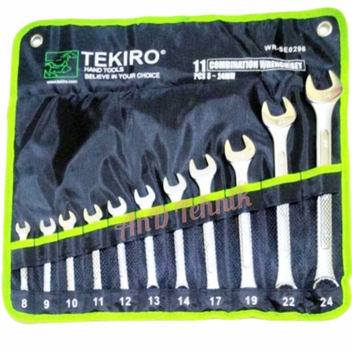 Jual TEKIRO Kunci Ring Pas Set 11Pcs / Wrench Combination Set 8-24mm | Shopee Indonesia