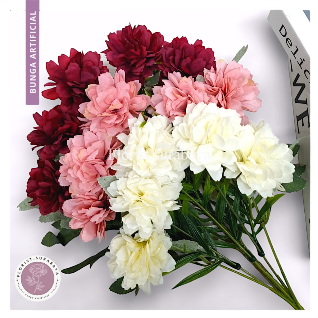 Jual Bunga Dahlia Mini Bucket Premium X5 Bunga Artificial Import Murah ...
