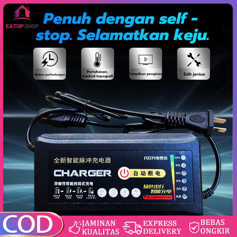 Jual Charger Sepeda Listrik 48V 12AH / Universal Charger Motor Listrik / Baterai Selis Scooter ...