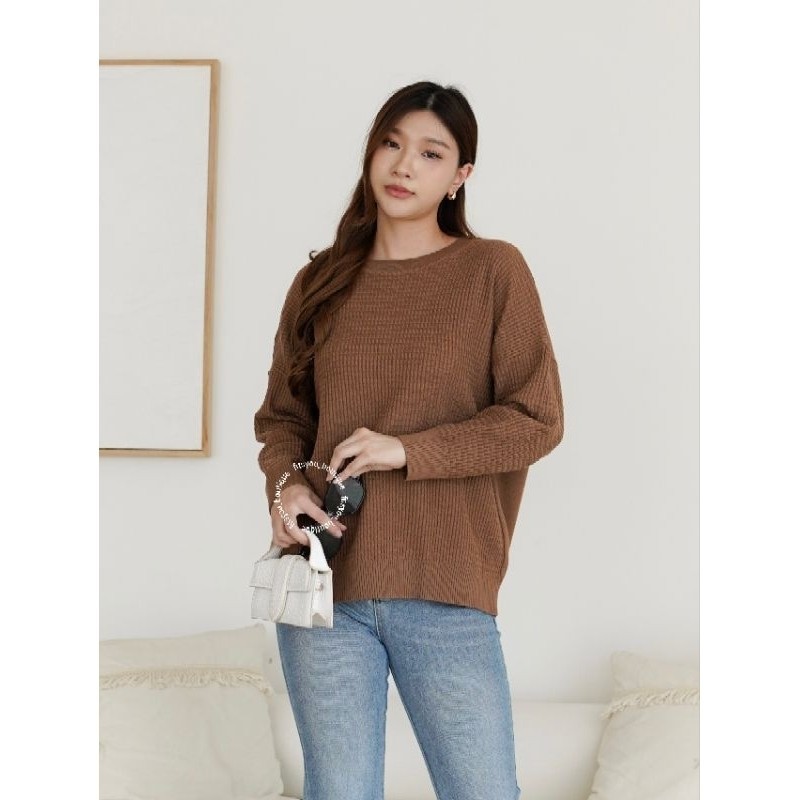 Jual Yuri Oversize Tops Baju Atasan Rajut Katun Knitwear Tangan Panjang Halus Adem | Shopee ...