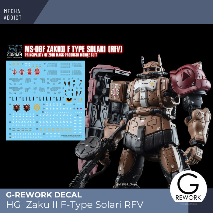 Jual Water Slide Decal HG Zaku II F-Type Solari RFV by G-rework ...