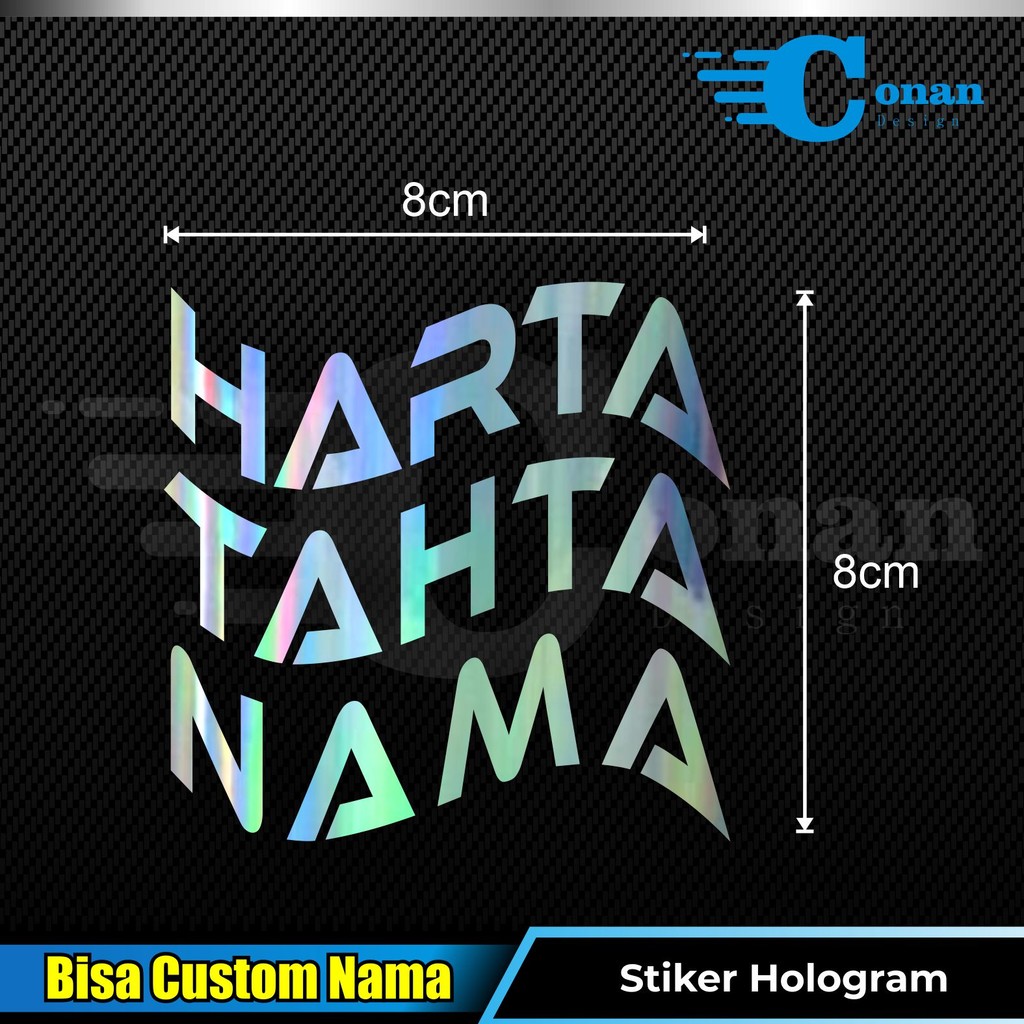 Jual Stiker Hologram Harta Tahta Custom Nama (PAKET ISI 5 PCS) Free ...