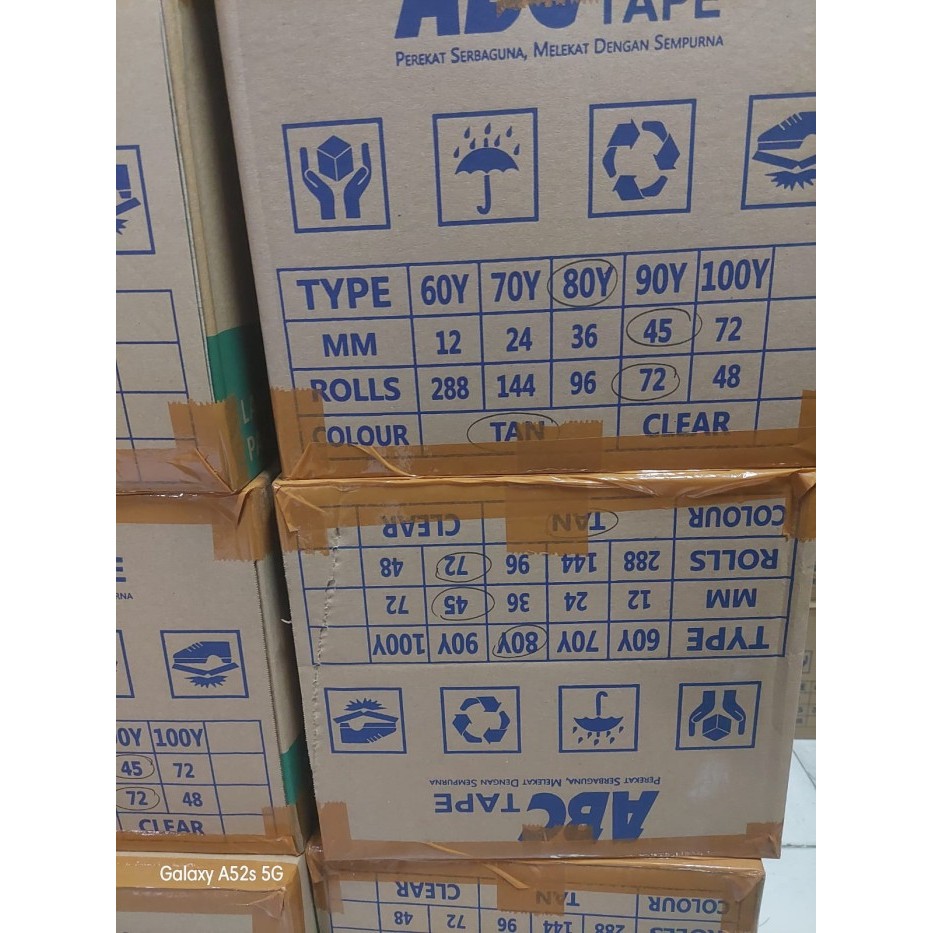 Jual Lakban Bening Coklat ABC Tape Perekat Serbaguna 2 Inch/45Mm x ...