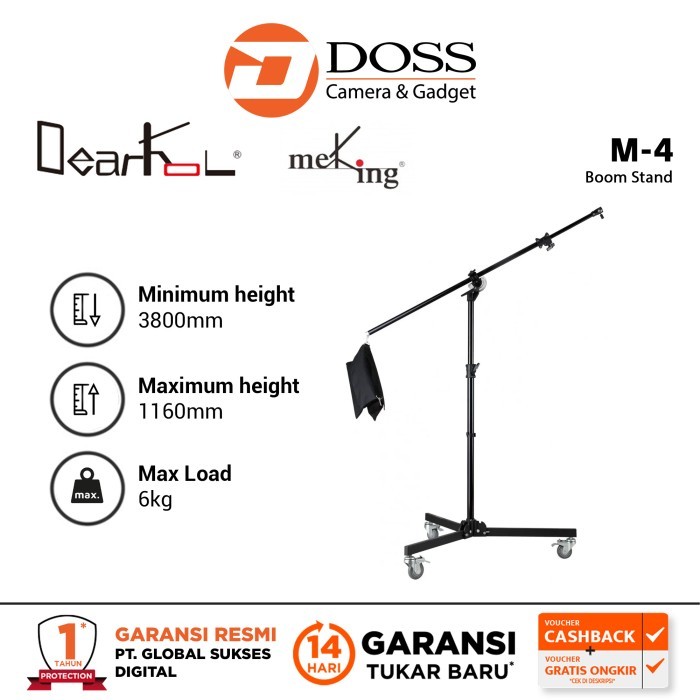 Jual Meking M-4 3905mm Boom Stand with Sand Bag and Wheel Meking M4 ...