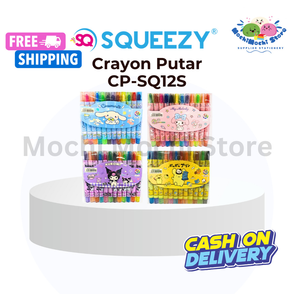Jual Crayon Putar Pendek CP-SQ12S | Crayon Putar Karakter Pendek ...