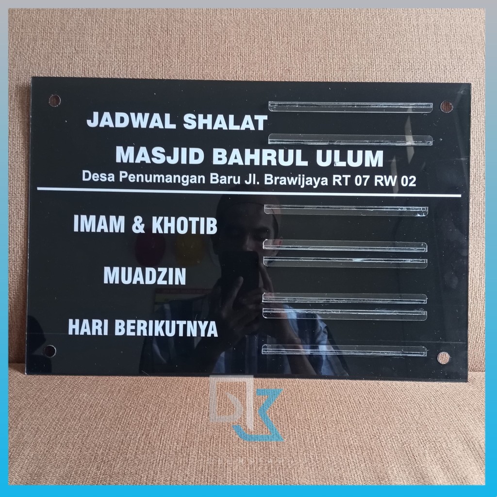 Jual Custom akrilik jadwal khotib, Custom akrilik jadwal imam sholat ...