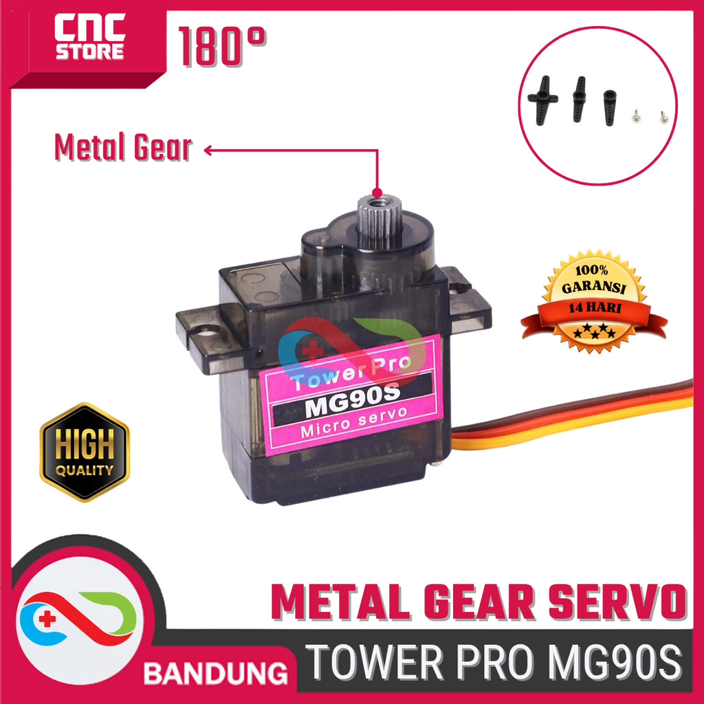 Jual Micro Servo Tower Pro MG90S MG90 MG-9M0 G-90S Metal Gear 180 ...