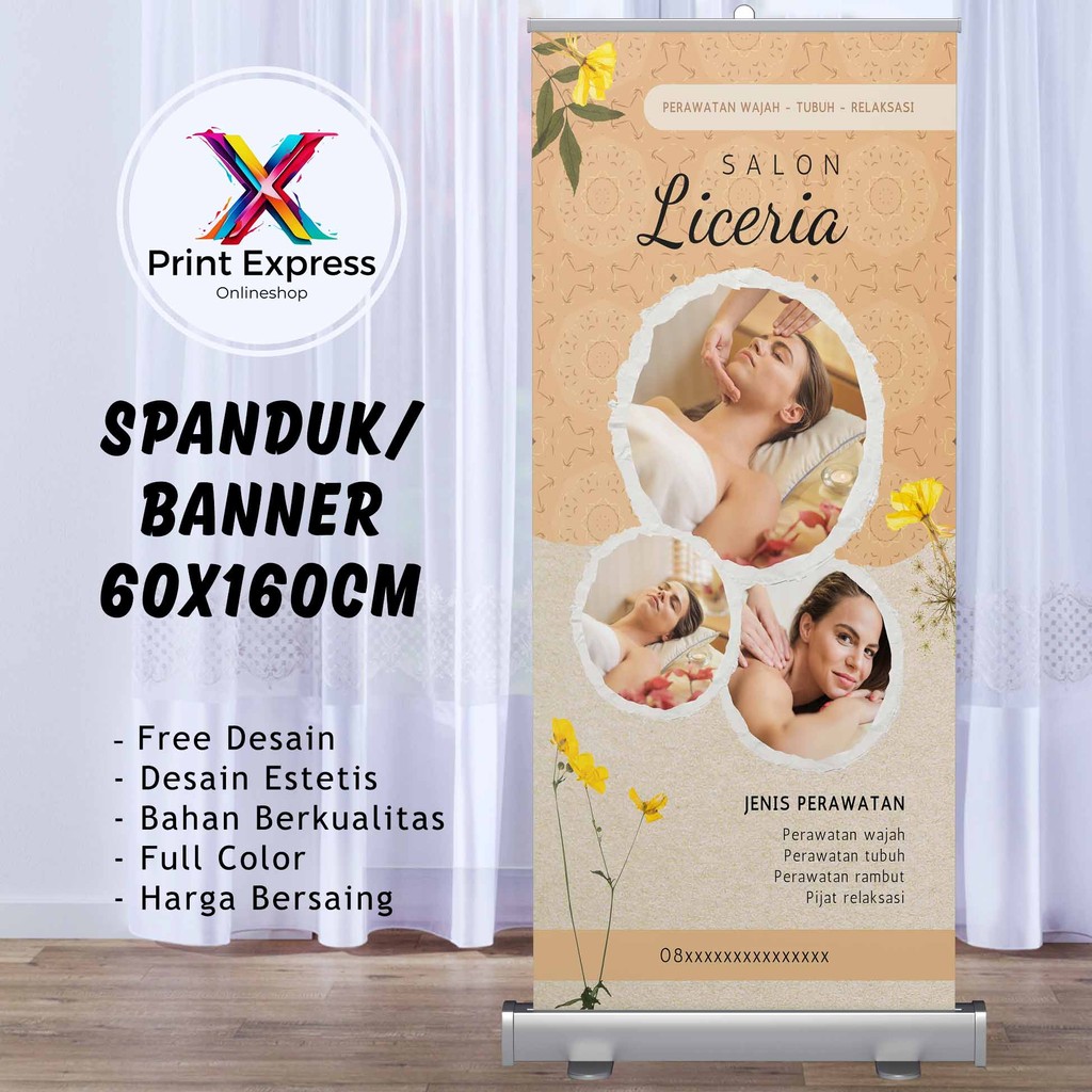Jual Cetak Spanduk Salon Spa Dan Beauty Cream 60x160 Cm Bisa Rekues ...