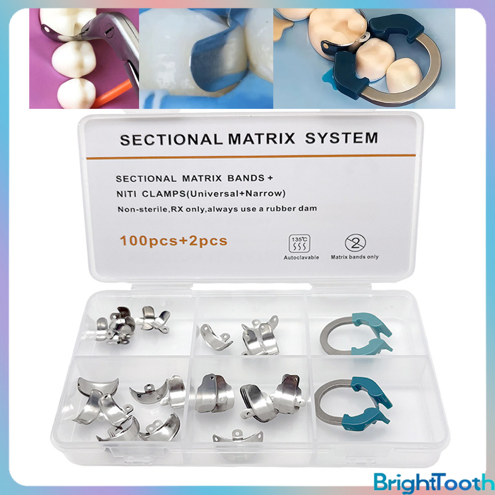 Jual 102 Pcs/Box Dental Matrix Band Kit - Sectional Contoured Matrix ...