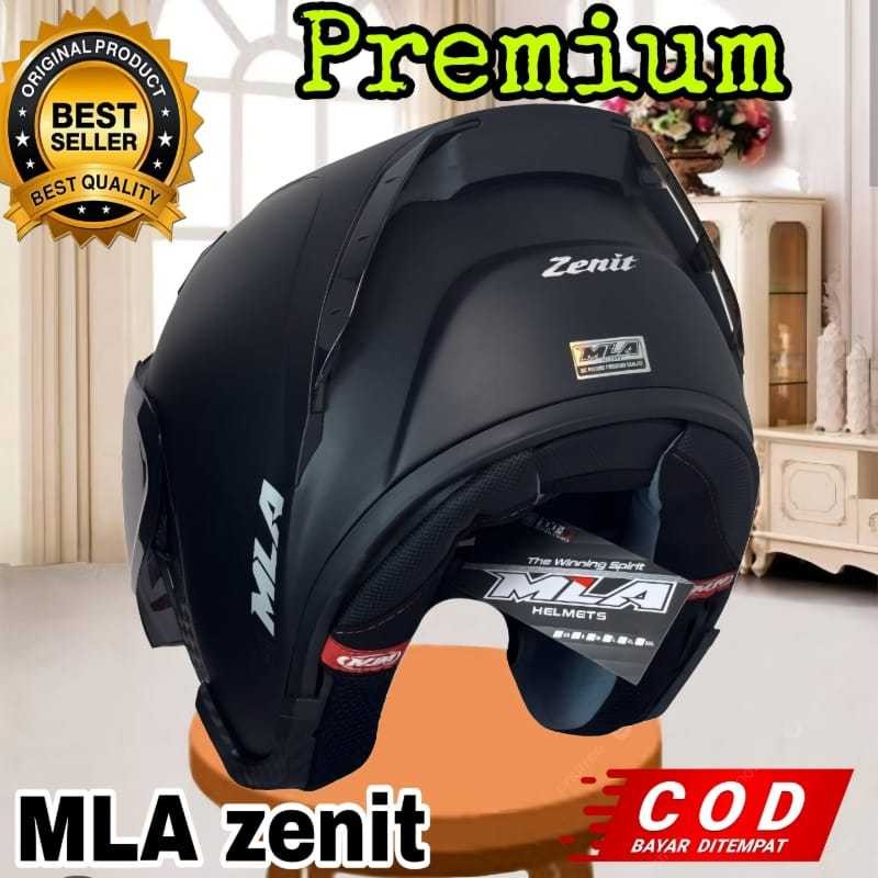 Jual Helm Half Face MLA ZENIT - Hitam Doff Visor Hitam Smoke/clear SNI ...