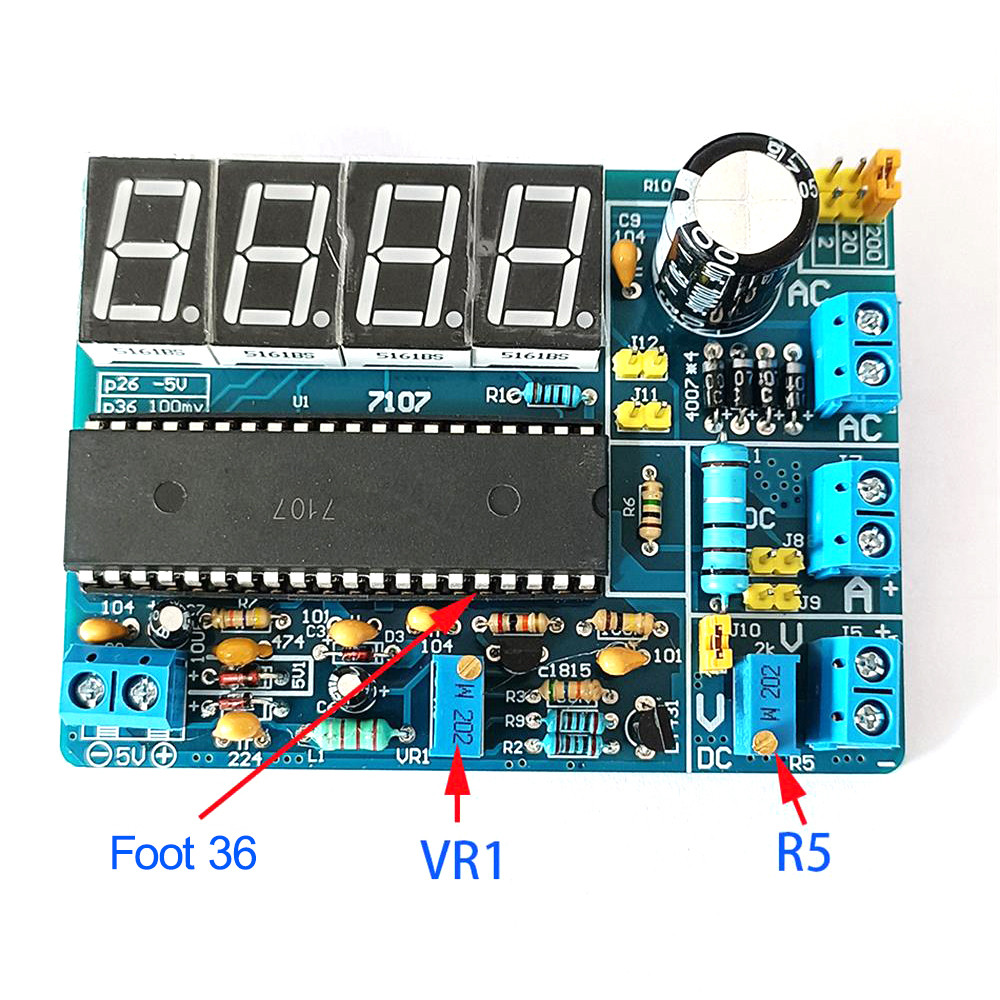 Jual ICL7107 Voltmeter DIY Kit Parts DC 5V Digital Voltmeter Module ...
