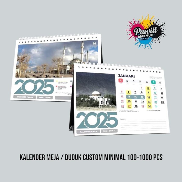 Jual [TERMURAH] Custom kalender duduk spiral 2026 bahan AC260. untuk ...