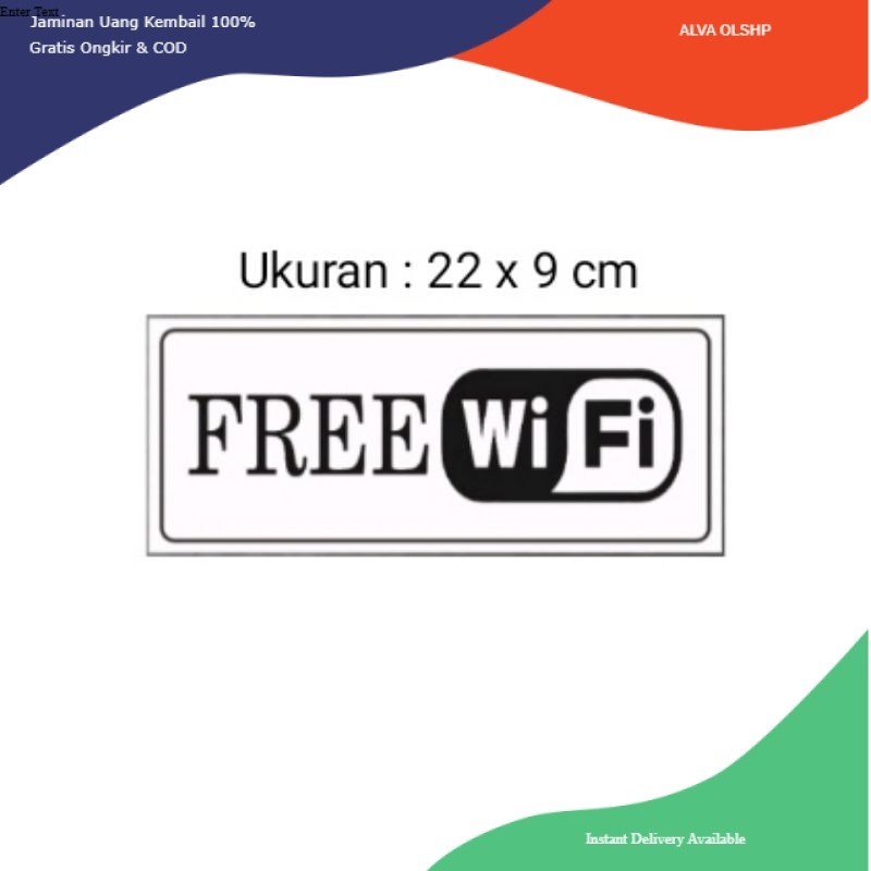 Jual stiker Sign " FREE WI-FI" Sign label sticker tulisan logo free wi ...